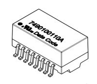 China 7490100110A 1500Vrms 10/100 Base-TX SMT Transformer Auto MDIX Capable for sale