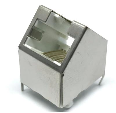 China 615008145121 45° 8P8C Modular Jack With Reverse Metal Post Tail for sale