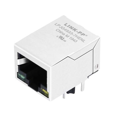 China LPJG4933-7HENL 1x1 RJ45 MagJack THT For 10/100/1000 Base-T Ethernet for sale