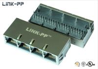 China 10 / 100 / 1000 Base POE RJ45 Connector Tab up with LED 25.4MM for sale