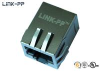 China 10 / 100 / 1000 Base POE RJ45 Connector Tab up with LED 25.4MM for sale