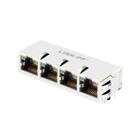 China LPJG49883A92NL 1x4 RJ45 Magjack With EMI Spring Finger And LED for sale