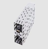 China SFP0-3040-L Stacked 2x1 SFP Cage with Light Pipes Press-Fit 5Gbps for sale