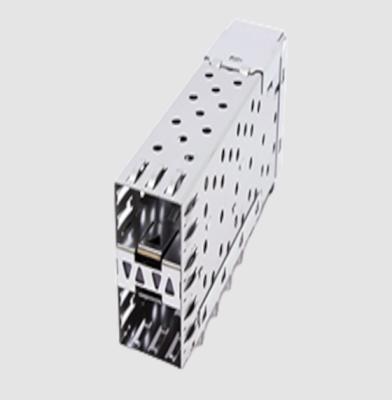 China SFP0-3040-L Stacked 2x1 SFP Cage with Light Pipes Press-Fit 5Gbps for sale