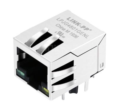 China LPJG4801GENL Gigabit RJ45 Connector With LED Industrial Grade for sale