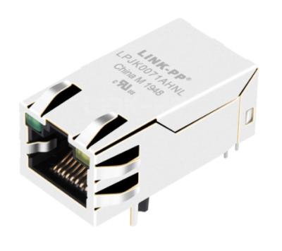 China 0826-1A1T-23-F 1000BASE-T 1X1 RJ45 Integrated Magnetics Tab Up for sale