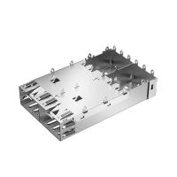 China LP12AC02000B Dual-Port 1x2 Press Fit SFP Cage Without Lightpipes for sale