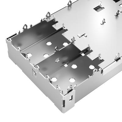 China LP12AC02000B Dual-Port 1x2 Press Fit SFP Cage Without Lightpipes for sale