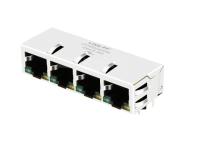 China LPJ46204AENL 1x4 Magnetic RJ45 Connector For 10/100 Base-TX Ethernet for sale
