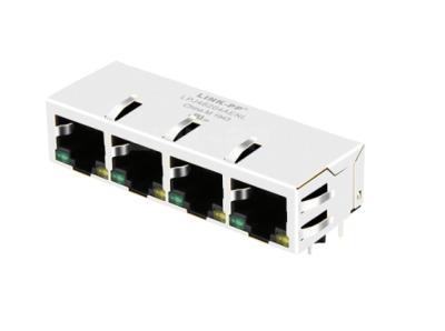 China LPJ46204AENL 1x4 Magnetic RJ45 Connector For 10/100 Base-TX Ethernet for sale