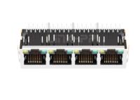 China LPJ46204AENL 1x4 Magnetic RJ45 Connector For 10/100 Base-TX Ethernet for sale