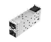 China LP21BC01101 2x1 SFP+ Cage Connector With LightPipe And EMI Springs for sale