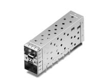 China LP21BC01101 2x1 SFP+ Cage Connector With LightPipe And EMI Springs for sale