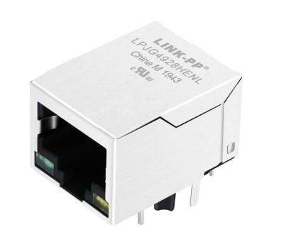 China LPJG4928HENL 1000 Base-T PoE+ RJ45 Connector with LED 1x1 Port for sale