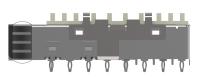 China 2007464-1 SFP+ Cage Assembly With Heat Sink Press-Fit Through Hole for sale