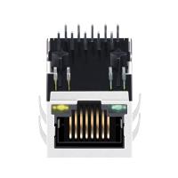 China LPJG0820GENL 1000Base-T RJ45 Connector with Magnetics 1x1 THT MagJack for sale