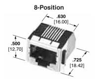 China 5520426-4 8P8C RJ45 Modular Jack Cat 3 Right Angle Through-Hole for sale