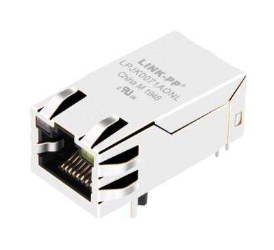 China 0826-1X1T-23-F 1000BASE-T MagJack 1x1 Tab-Up RJ45 ICMs with OG/Y LED for sale