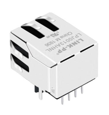 China BS-RB10005 10/100 Base-T Magnetic RJ45 Connector  (1x1, Tab Down, THT) for sale