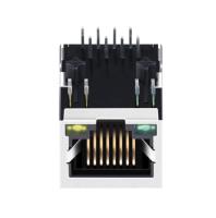 China LPJE160HENL Tab-Down RJ45 Modular Jack with Green/Yellow LEDs, Industrial Grade for sale