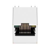 China LPJD0713BENL Vertical RJ45 1x1 Connector with 1000 Base-T Integrated Magnetics for sale