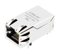 China 0826-1X1T-GJ-F 10/100BASE-T PoE+ (30W) Tab-Up RJ45 MagJack Connector for sale