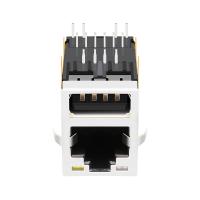 China HR981191C 10/100BASE-T Magnetic RJ45 Jack with Stacked Single USB 2.0 for sale