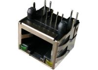 China 2-406549-5 Single Port RJ45 Connectors With LED 8P8C Shielded Thru - Hole LPJE101AWNL for sale