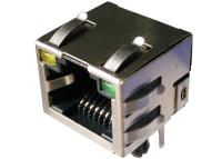 China 2-406549-5 Single Port RJ45 Connectors With LED 8P8C Shielded Thru - Hole LPJE101AWNL for sale