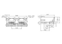 China JGL-0004NL Two Port Gigabit RJ45 Magjack Connector LPJK25003A26NL for sale