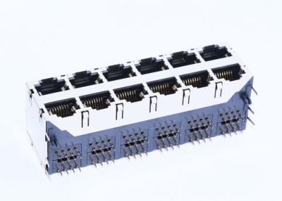 China JC0-3022NL Stacked 2x6 Port RJ45 Female Connector Without LEDs for sale