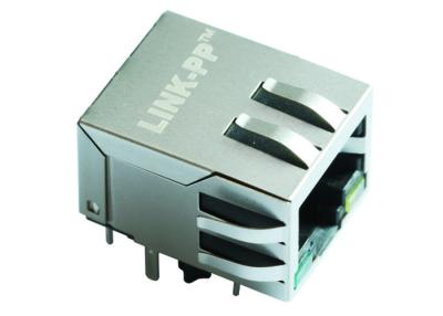 China ARJM11A3-805-AD-CW2 RJ45 1x1 Magnetic 2.5G BaseT W/LED, EMI Fingers Tab Down for sale