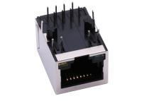 China ARJM11B3-805-AN-ER4-T Tab Down 2.5G base-t Female 1X1 RJ45 Connector for sale
