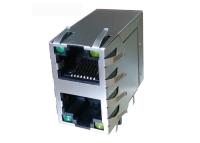 China ARJM21A1-A12-BB-EW2 10/100Base-T Ethernet Rj45 2X1 ports Stacked With Leds for sale
