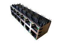 China ARJM26A1-805-BA-CW2 Stacked 2x6 Port Magjack 8P8C Rj45 Modular Jack 2.5G Magnetic for sale