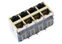 China ARJM24A1-805-BA-EW2 2.5G Base-T Magnetics Stacked RJ45 Jack 2x4 Port for sale