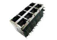 China ARJM24A1-805-BA-EW2 2.5G Base-T Magnetics Stacked RJ45 Jack 2x4 Port for sale
