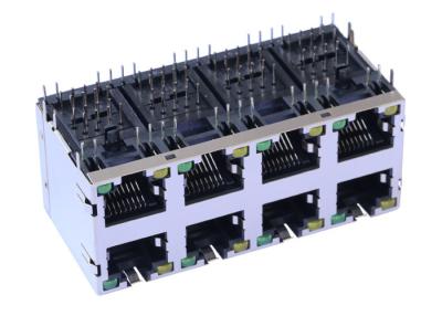 China ARJM24A1-811-AA-CW2 Stacked 2x4 Port Magjack 8P8C Rj45 Shielded 5G Magnetic for sale