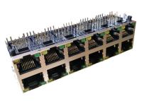 China LPJE264ADNL Modular Jacks RJ45 2x6 Magjack 12 Port Shielded EMI Finger SS-74500-028 for sale