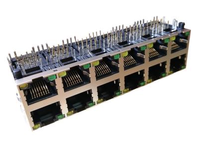 China LPJE264ADNL Modular Jacks RJ45 2x6 Magjack 12 Port Shielded EMI Finger SS-74500-028 for sale