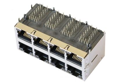 China ARJM24A1-811-AB-EW2 2X4 Port 8P8C RJ45 Female Connector with 5G Base-T Transformer for sale