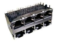 China ARJM24A1-A12-NN-CW2 2X4 Port 8P8C RJ45 Female Connector with 10/100 Base-T for sale