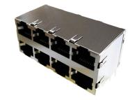 China ARJM24A1-A12-NN-CW2 2X4 Port 8P8C RJ45 Female Connector with 10/100 Base-T for sale