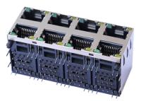 China Stacked Rj45 Connectors ARJM24A1-A12-BA-CW2 Jack 2x4 Port 10 / 100 Ethernet for sale