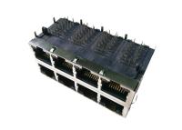 China LPJG47580A35NL Stacked RJ45 1000Base-T Magjack 2X4 8 Port for sale