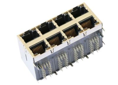 China LPJG47580A35NL Stacked RJ45 1000Base-T Magjack 2X4 8 Port for sale
