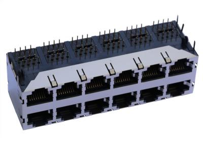 China 2x6 Shielded THT LPJE329CNL 12 Ports Through Hole Stacked RJ45 for sale