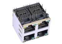 China ARJM22A1-811-AB-EW2 Stacked RJ45 2x2 With 5G Base-T  Magnetics Connector for sale