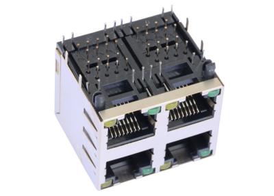 China ARJM22A1-811-AB-EW2 Stacked RJ45 2x2 With 5G Base-T  Magnetics Connector for sale