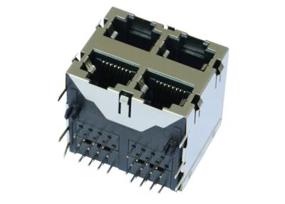 China ARJM22A1-811-NN-EW2 Stacked RJ45 8p8c Ethernet 2x2 Ports Shielded 5G for sale